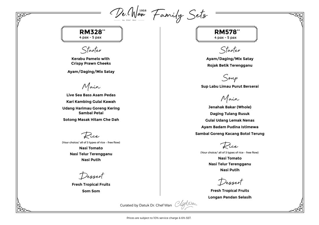 De.Wan 1958 by Chef Wan - Bangi Resort Hotel